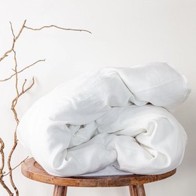 TULULUM Bílý lněný povlak na přikrývku COMFORT SNOW Rozměr přikrývky: 200 x 200 cm
