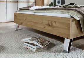 Dřevěná postel BARI s čalouněným čelem 160x200