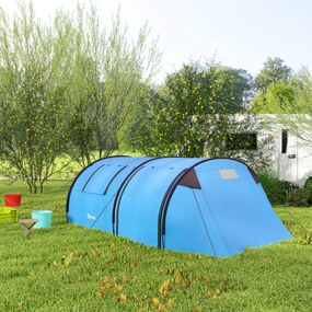 Outsunny rodinný stan pro 3 osoby — skládací, lehký stan s dveřmi, okny a háčkem, přepravní vak, voděodolnost 3000 mm vodního sloupce, 470 x 220 x 15…