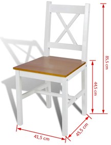 vidaXL Marketos Jídelní židle 6 ks bílé borové dřevo