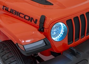 Ramiz Elektrické auto Jeep Wrangler Rubicon pro děti Oranžové + dálkové ovládání + MP3 LED rádio + EVA kola