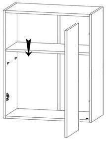 ASPEN gr | horní skříňka G60 | PRAVÁ | šedá lesk
