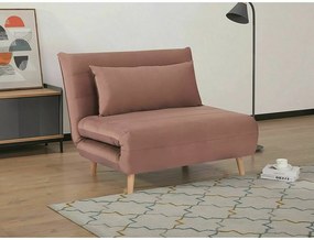 Růžové rozkládací křeslo SPIKE VELVET