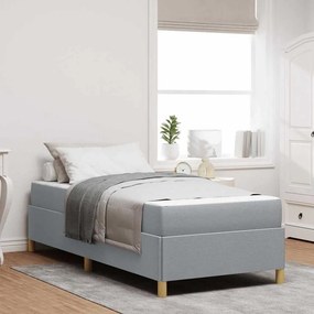 Rám postele Světle šedá 90 x 200 cm textil 3398906