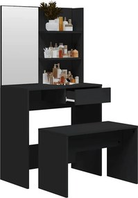 Set toaletního stolku černý 74,5 x 40 x 141 cm 3114140