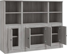 Příborníky 3 ks šedé sonoma kompozitní dřevo 3185309