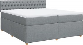 Box spring postel s matrací světle šedá 200 x 200 cm textil 3286794