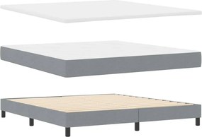 Postel s boxspringem s čelo Světle šedá 180 x 200 cm textil 3340038