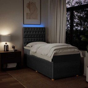 Box spring postel s matrací tmavě šedá 80 x 200 cm textil 3294191