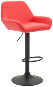 Barová židle Romsey - umělá kůže - černý rám | červená