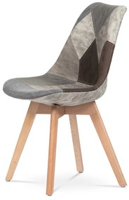 AUTRONIC Jídelní židle, potah látka patchwork, dřevěné nohy, masiv přírodní buk CT-765 PW2
