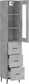 Skříň highboard betonově šedá 34,5x34x180 cm kompozitní dřevo 3199253