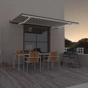 Automatická markýza LED a senzor větru 500 x 350 cm krémová 3069232