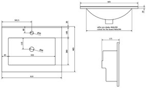 Sapho Slim 1601-60 keramické umyvadlo 60 x 46 cm bílé