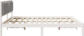 Rám postele Světle šedá 200 x 200 cm Masivní borové dřevo 3394242