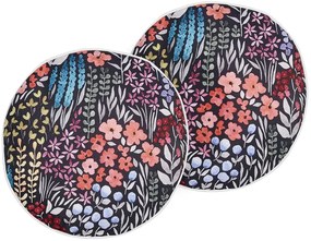 Sada 2 venkovních polštářů s květinovým motivem ⌀ 40 cm barevná CASTELARO Beliani