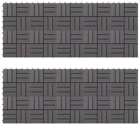 Terasové dlaždice 20 ks šedé 30 x 30 cm masivní akáciové dřevo,  3054434