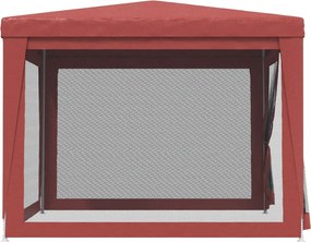 Party stan se 4 síťovanými bočnicemi červený 3 x 3 m HDPE 319230