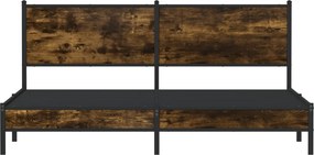 Kovový rám postele bez matrace kouřový dub 180 x 200 cm 3301377