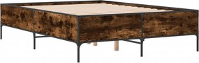 Rám postele kouřový dub 140 x 190 cm kompozitní dřevo a kov 3279809
