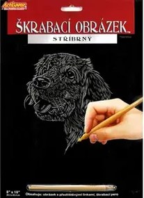 GRAFIX Stříbrný škrabací obrázek Pes / od 7 let