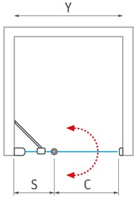 Roth Jednokřídlé sprchové dveře CI PIF pro instalaci do niky Varianta: šířka: 120 cm, orientace: Uni - (CI PIF 1200 - CI PIF 120200 NPE), Barva profilů a typ výplně: profily: černá (elox), výplň: transparent