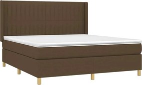 Box spring postel s matrací tmavě hnědá 160x200 cm textil 3132164