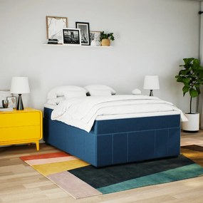 Box spring postel s matrací modrá 140x200 cm textil 3285483
