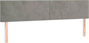 Box spring postel s matrací světle šedá 200x200 cm samet 3127391