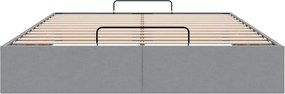 Osmanský rám postele bez matrací světle šedá 140x190 cm textil 3310875