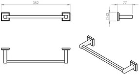 Gedy, COLORADO držák ručníků 350x80mm, chrom, 692135
