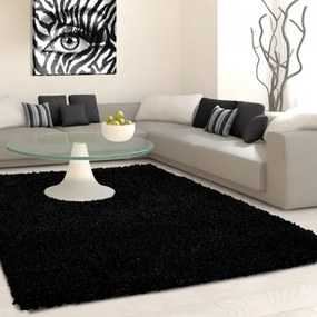 Vopi | Kusový koberec Life Shaggy 1500 černý - 100 x 200 cm