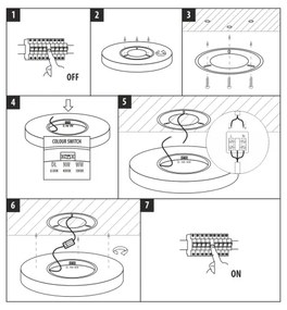 LED Stropní svítidlo LED/24W/230V 3000/4000/6500K pr. 30 cm černá