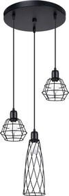 Sollux Lighting Závěsné svítidlo SUBA 3P černé