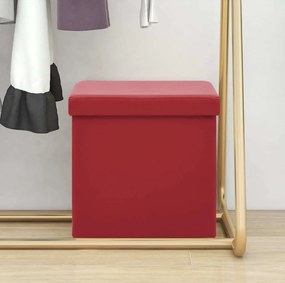 vidaXL Skládací úložná stolička PVC [338784] Barva: vínová červená