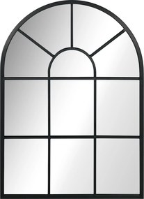 HOMCOM nástěnné zrcadlo okenní zrcadlo 70 x 50 cm dekorativní s kovovým rámem, závěsné zrcadlo do obývacího pokoje ložnice v černé barvě | Aosom.de