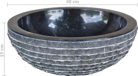 Umyvadlo mramorové 40 cm černé 242672