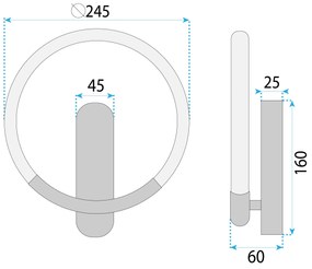 Toolight Moderní nástěnné LED osvětlení D41 LHJ068-W C kartáčovaná zlatá/černá