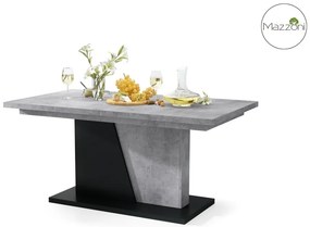 Jídelní rozkládací stůl NOBLE NOIR 160x90 cm beton/černá
