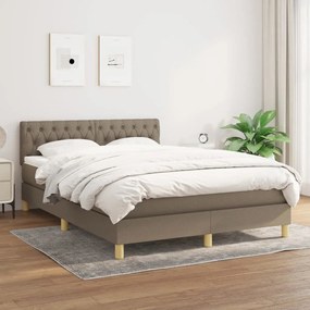 Box spring postel s matrací taupe 140x190 cm textil,  3140853