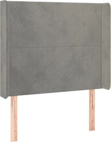 Box spring postel s matrací a LED světle šedá 80 x 200 cm samet 3139409