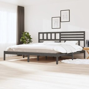 Rám postele šedý masivní borovice 200 x 200 cm,  3101045