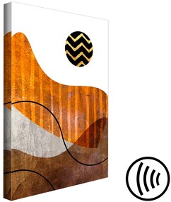 Obraz Tekutý pohyb (1-dílný) svislý - abstrakce ve vlnách a vzorovaném kruhu