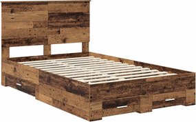 Rám postele s čelo Staré dřevo 120 x 190 cm Kompozitní dřevo 3411339