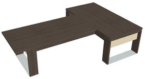 Stůl Verno+ S 200 x 300 cm s jednacím prvkem, dub antracit / vanilka