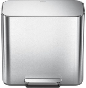 Simplehuman Mini pedálový odpadkový koš na tříděný odpad 15 l, nerez mat