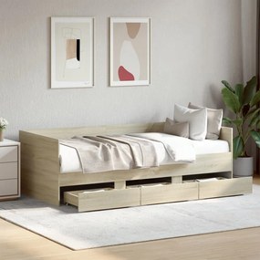 Válenda se zásuvkami bez matrace dub sonoma 90 x 200 cm 3280820