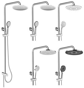 Mereo, Sprchový set s tyčí, bílá hlavová sprcha a třípolohová ruční sprcha, bílý plast/chróm, CB95001SW1