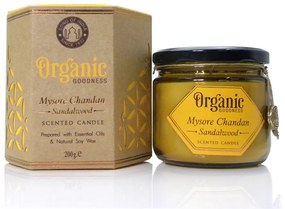 Song of India Vonná svíčka s víčkem Organic Goodness 200 g Mysore Chandan, Santalové dřevo