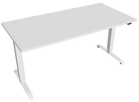 Elektr. nastavitelný stůl 160x80 - HOBIS MOTION  MS 2 1600 Dekor stolové desky: bílá, Barva kovové podnože: bílá